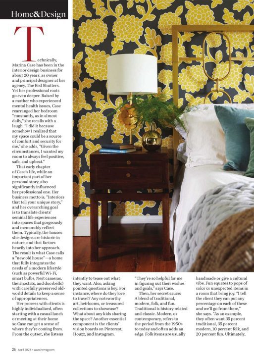 Colorful Interior Designers – Marina Case of The Red Shutters